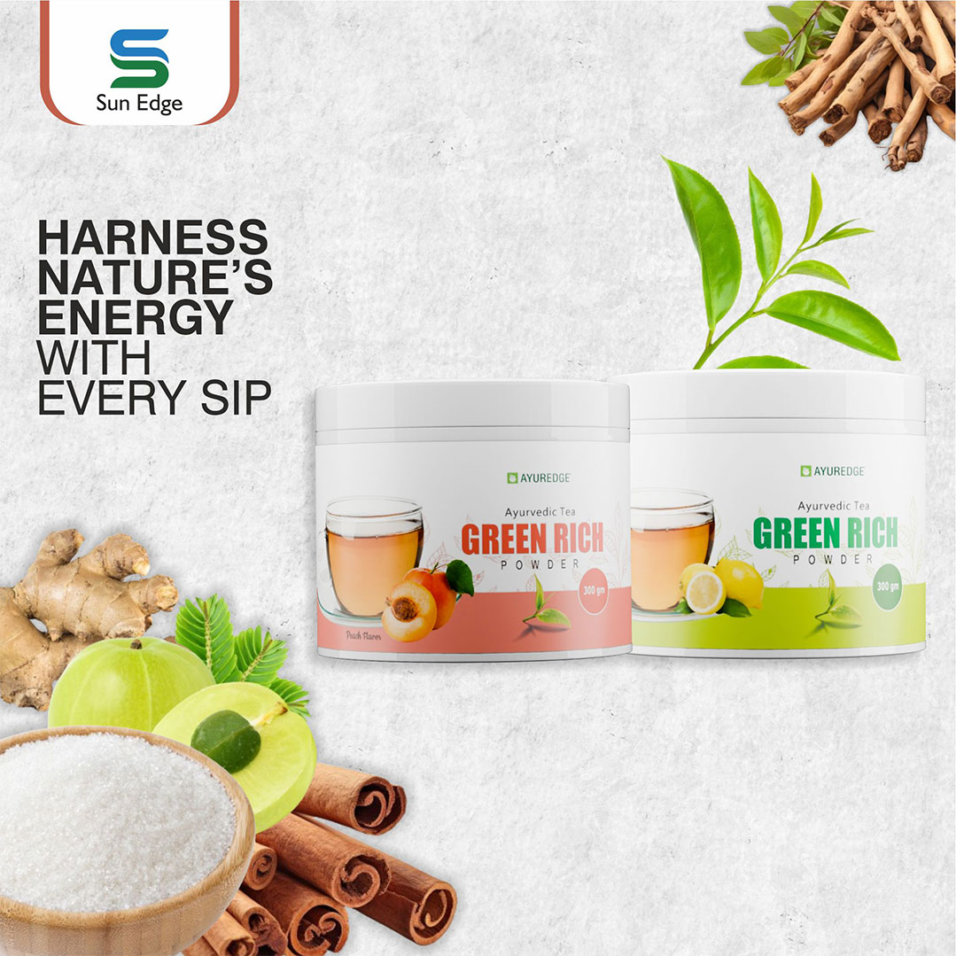 Green Rich Tea 300 GM (Peach Flavor) - Sunedge