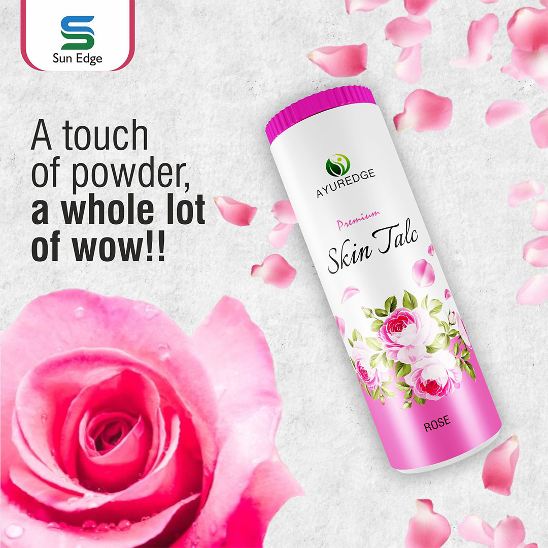Skin Talc Powder Rose 100 GM - Sunedge