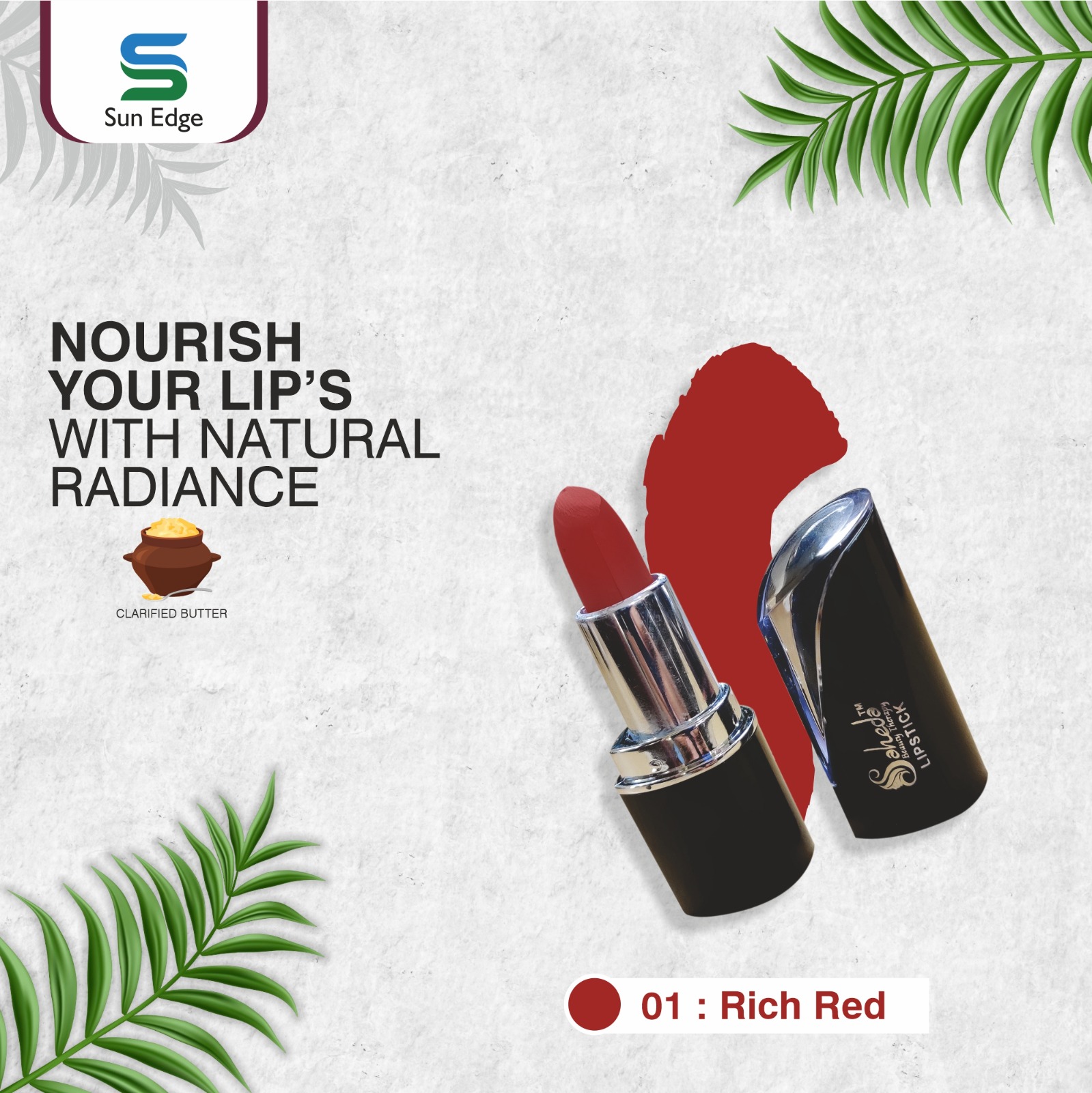Lipstick Rich Red 4.5 GM - Sunedge