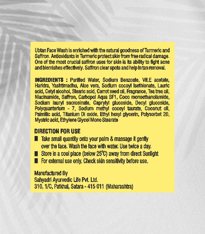 Ubtan Face Wash 75 ML - Sunedge