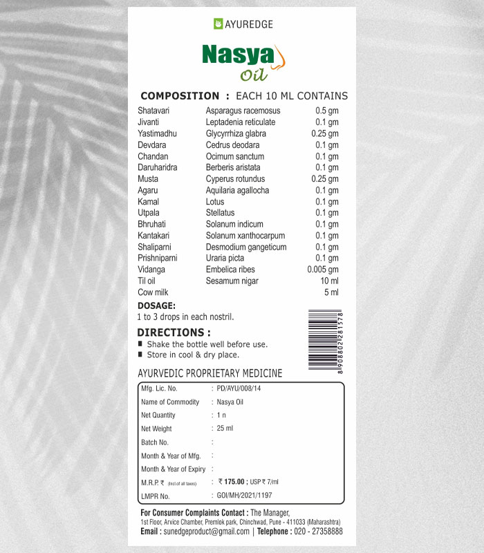 Nasya Oil 25 ML - Sunedge